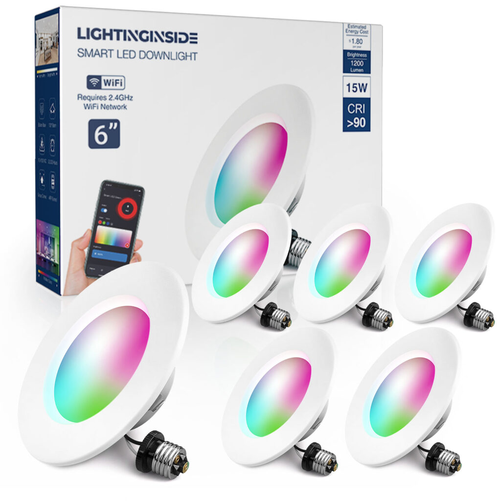 Smart Recessed Lighting, 5/6″ LED Recessed Downlights Work with Alexa ...