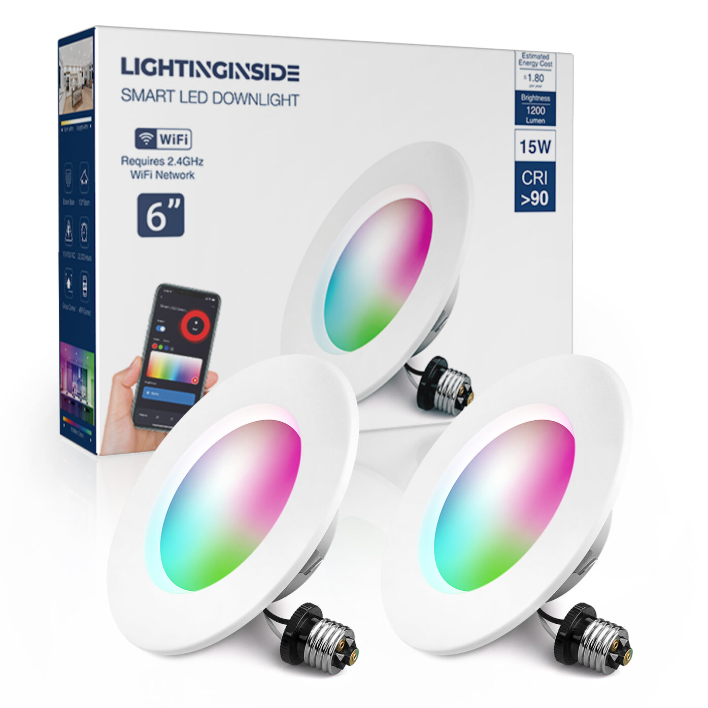 Smart Recessed Lighting, 5/6″ LED Recessed Downlights Work with Alexa ...