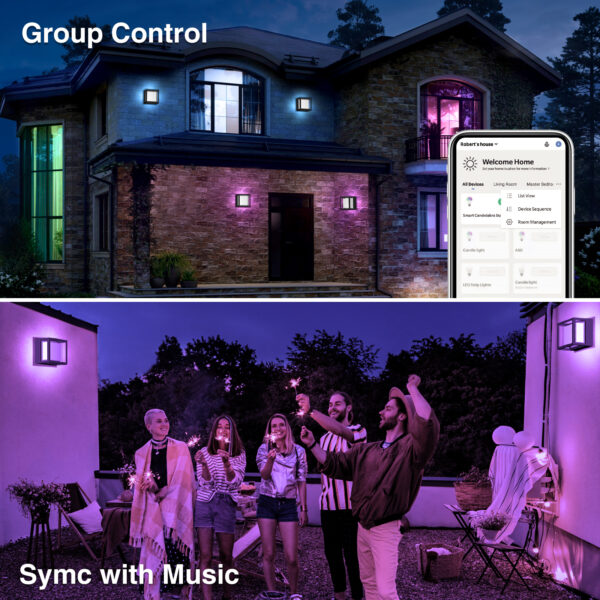 Smart Wall Lights – Outdoor Wall Light Fixtures, RGB+2700K-6500K, 13W ...