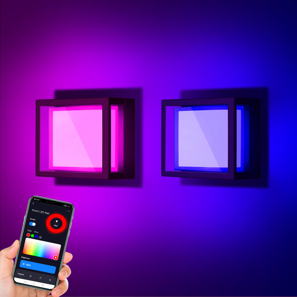 Smart Wall Lights – Outdoor Wall Light Fixtures, RGB+2700K-6500K, 13W ...