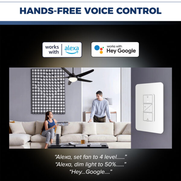 2 in 1 Smart Ceiling Fan Control and Light Dimmer Switch, Neutral Wire ...