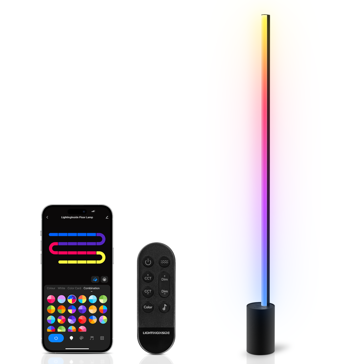 Smart Floor Lamp with Remote, Corner Floor Lamp, 16 Million DIY RGB ...