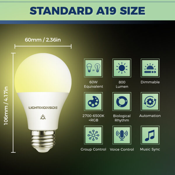 Matter Smart Light Bulbs Compatible with Alexa/Siri/Apple Home/Google ...